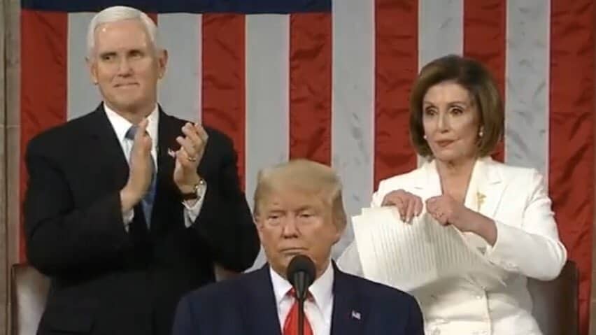 Pelosi Tore Up the President's Speech Behind Him on Air