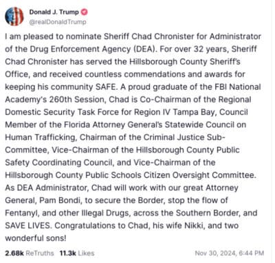 Real Hope & Change: Kash Patel But Not With Sheriff Chronister